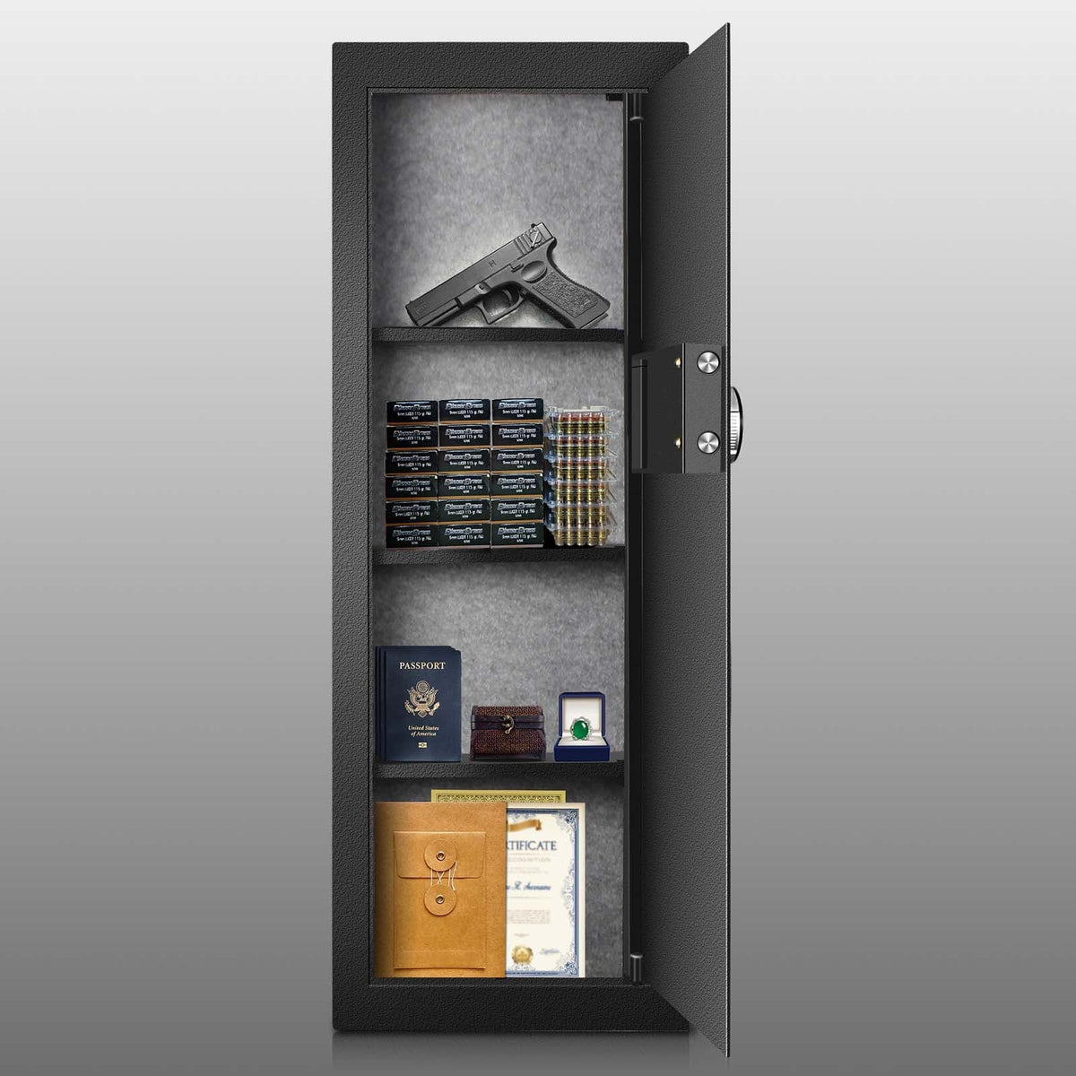 Biometric Wall Gun Safe for Home Security