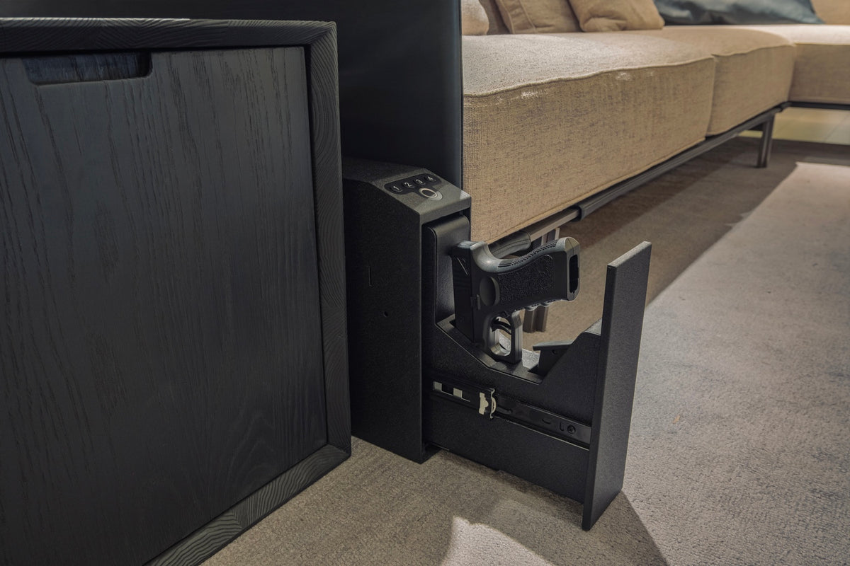 Biometric Slider Handgun Safe, Bedside Gun Safe for Quick Access - LAP