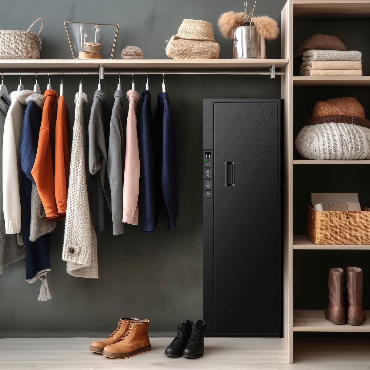 Biometric Wall Gun Safe for Handgun & Rifle